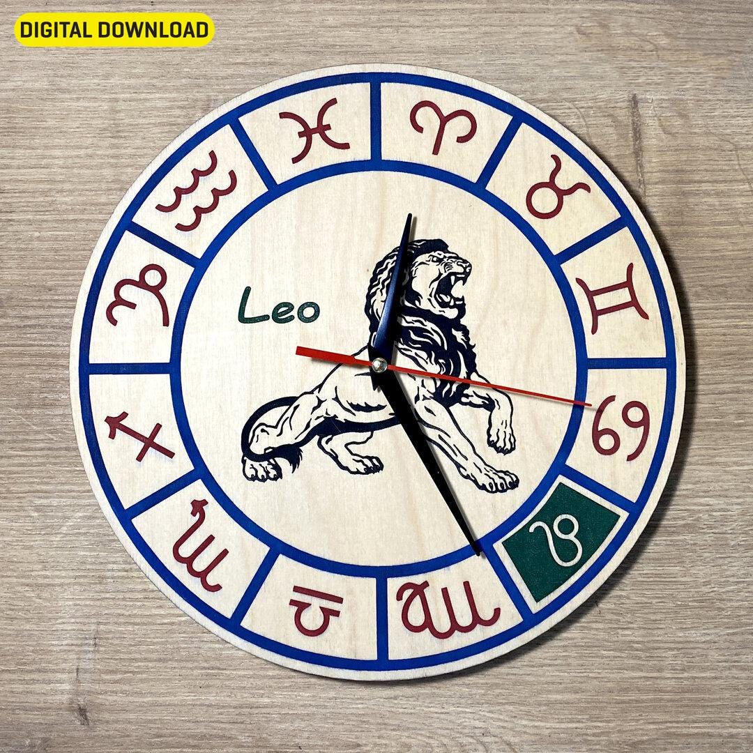 Celestial Timepieces: Full Set of Zodiac Clock Svgs | Astrological Time ...