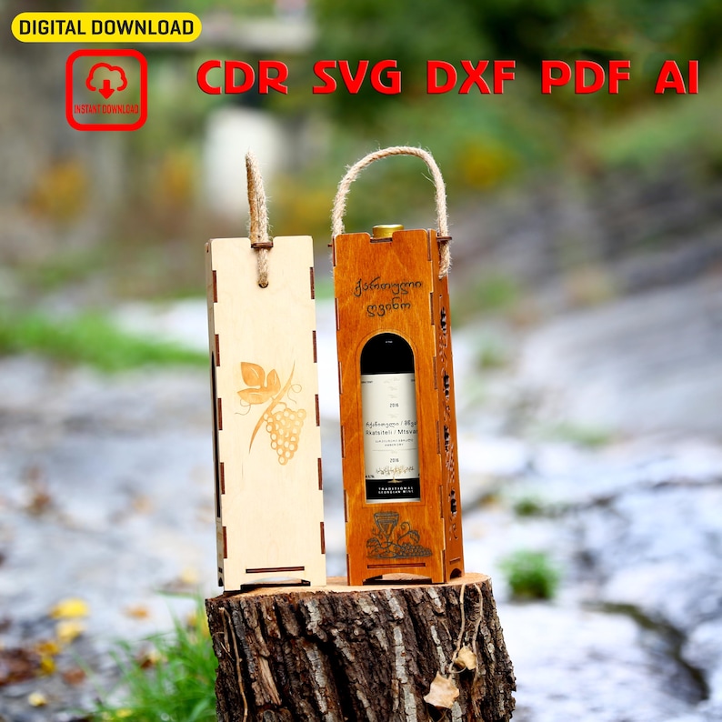 DIY Wine Box SVG Template | Laser Cut File | Perfect Gift for Wine ...