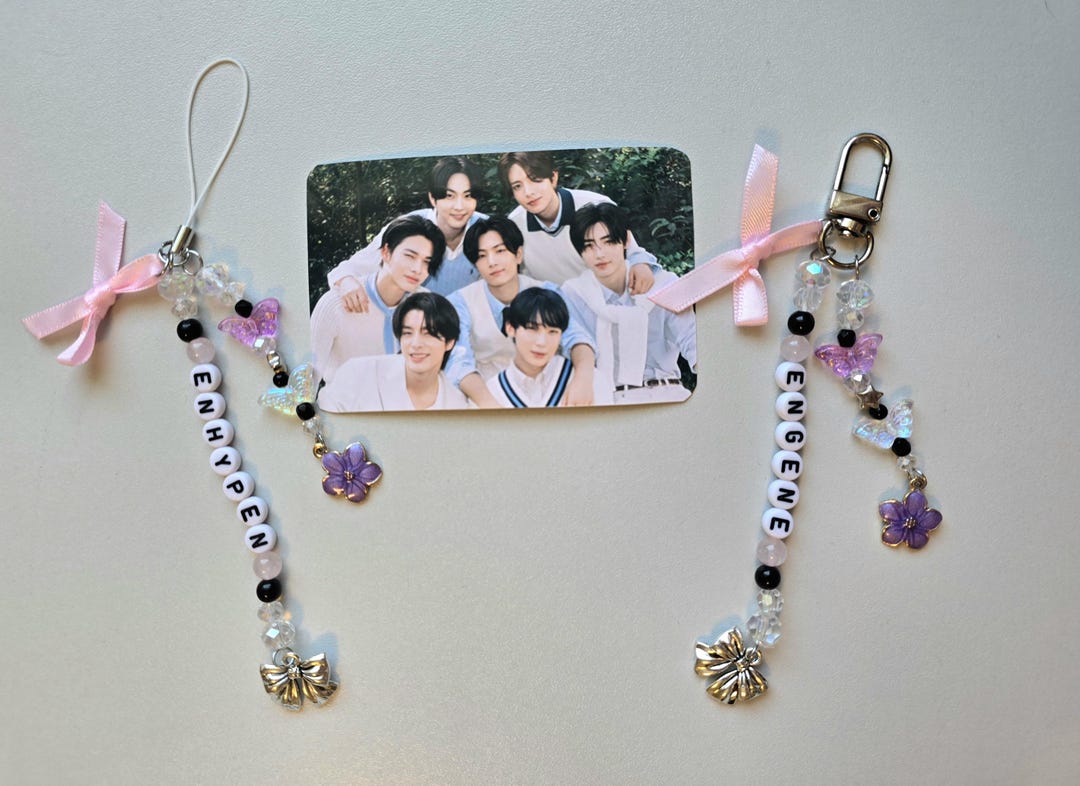 ENHYPEN Keychain | Personalized K-pop Phone Charm | Bias Name Keyring ...