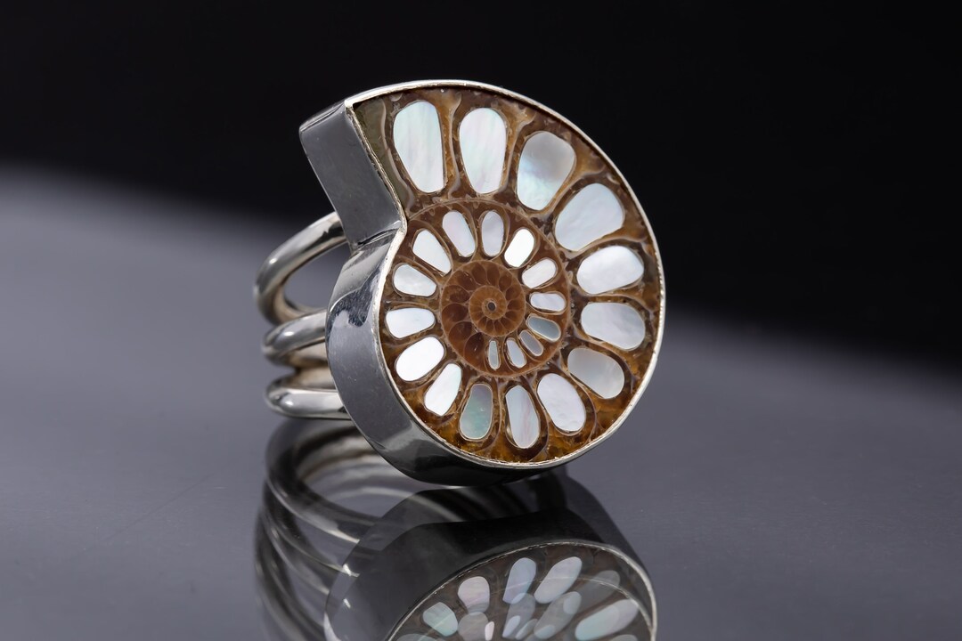 Mother of Pearl Inlay Ring - Etsy