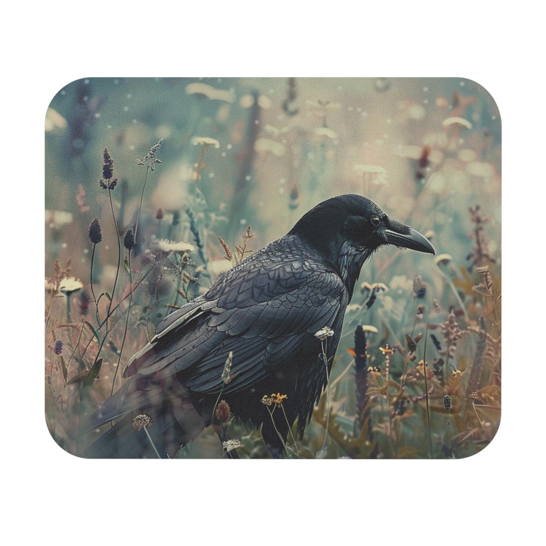 Mystical Raven Mouse Pad: Nature Desk Accessory, Gamer Gift - Etsy