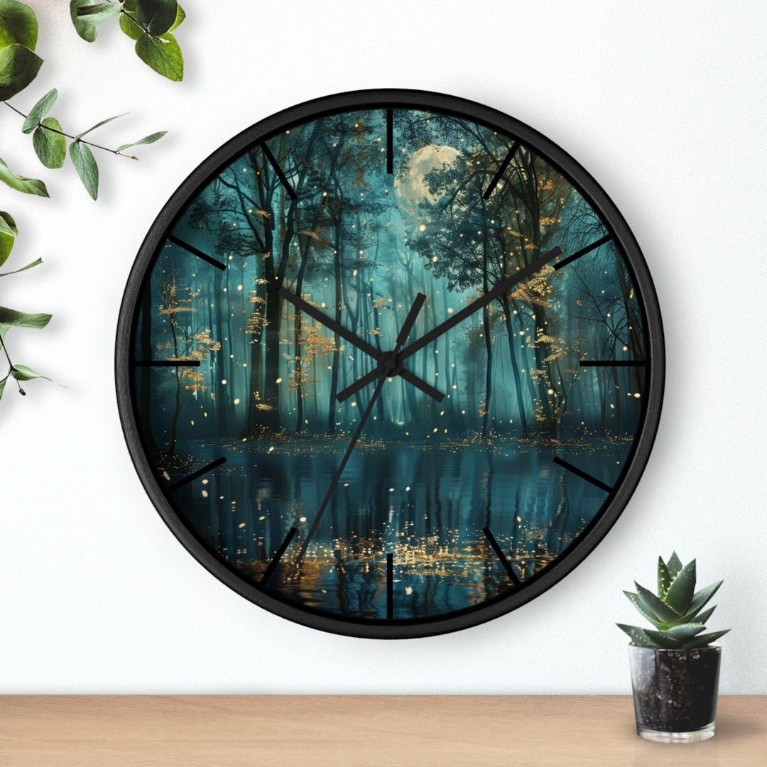 Enchanted Forest Wall Clock, Nature Timepiece, Silent Clock - Etsy