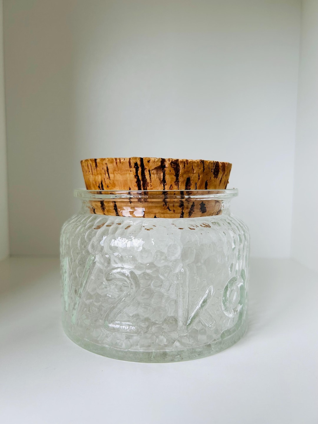 Vintage Embossed Glass Jar - Etsy