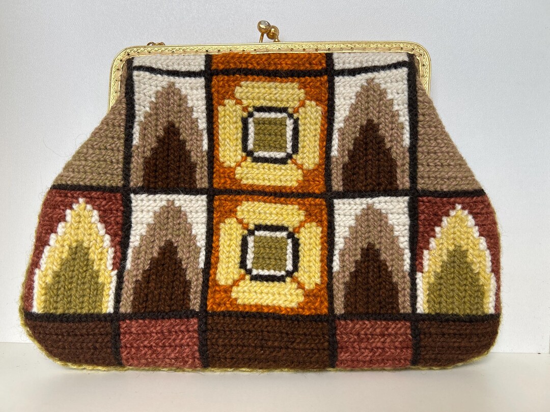 1970s Vintage Swedish Handbag – Handcrafted Cross-stitch Design - Etsy