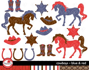 Cowgirls: Digital Clipart Scrapbook Paper Set 300 Dpi Boots | Etsy