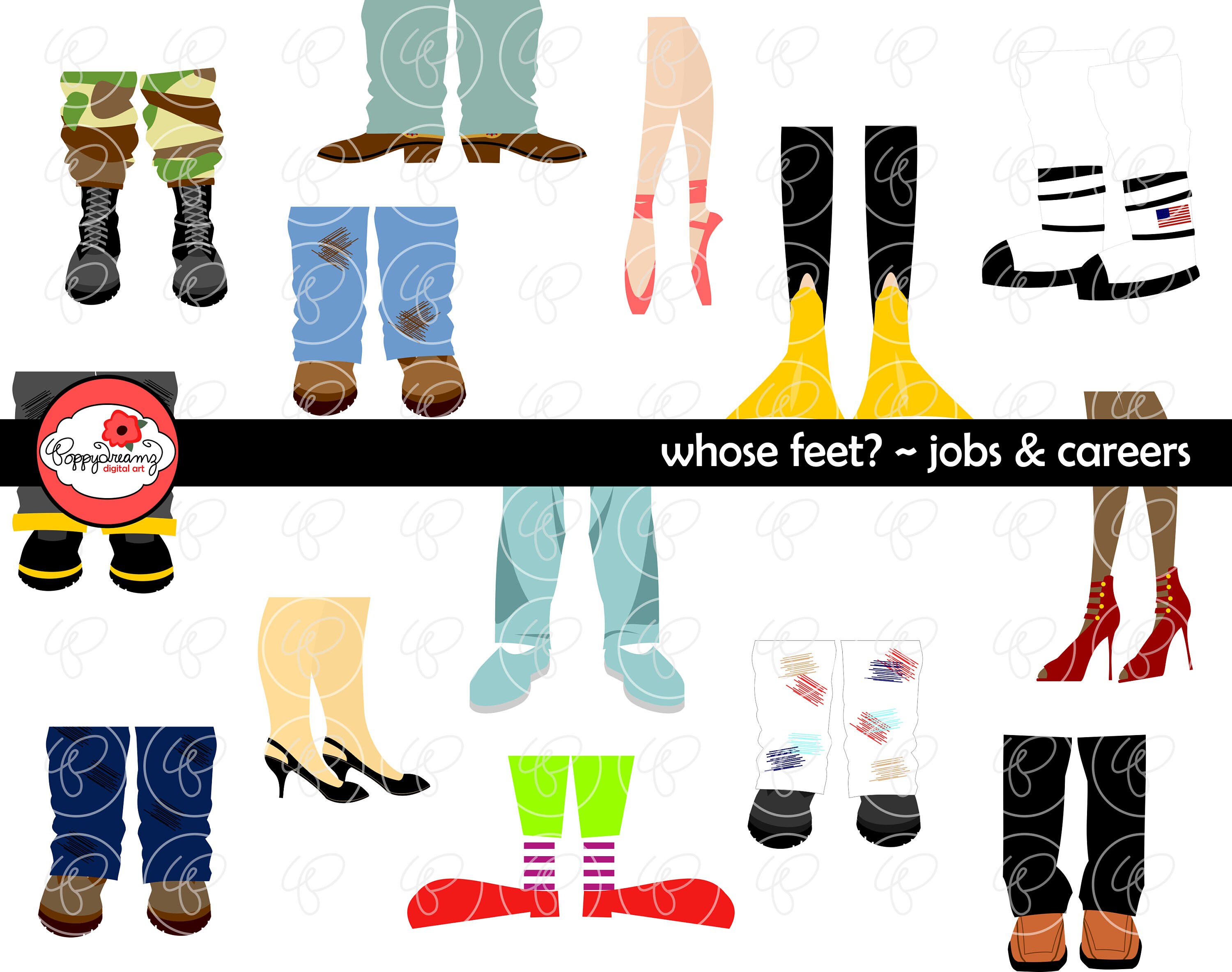 Whose Feet : Jobs Careers Digital Clipart Pack 300 Dpi - Etsy