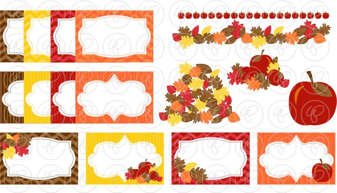 Fall Borders Frames & Labels: Clip Art Pack Card Making Digital Frames ...