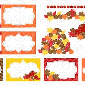 Fall Borders Frames & Labels: Clip Art Pack Card Making Digital Frames ...