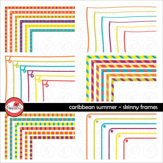 Summer Page Borders Clip Art