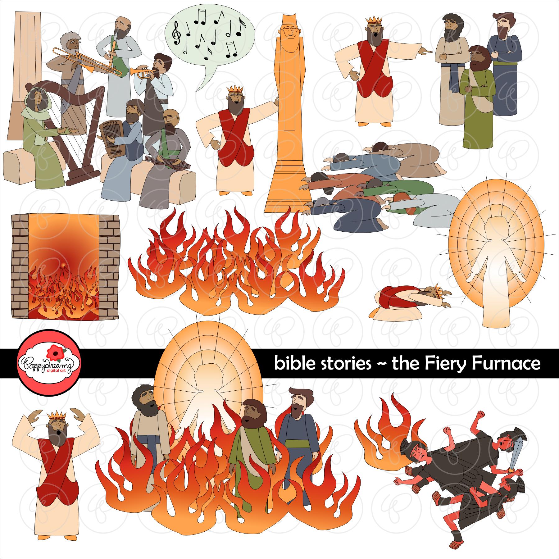 Bible Stories: the Fiery Furnace Clipart Set by Poppydreamz Shadrach ...