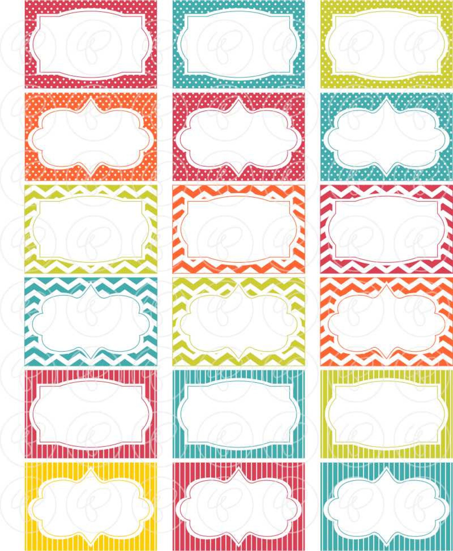 Flower Power Frames & Labels: Clip Art Pack Card Making Digital Frames ...