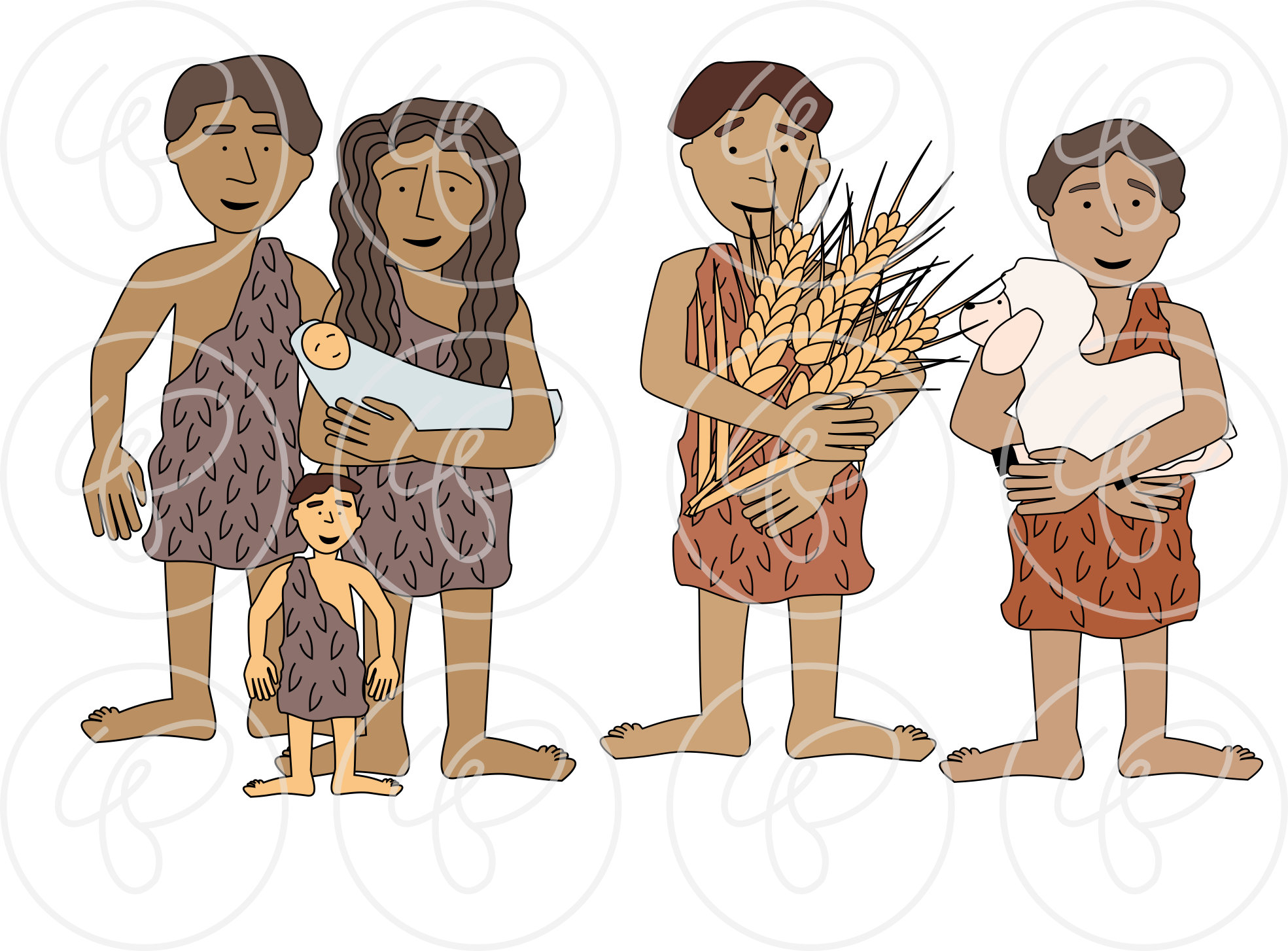 Bible Stories: Cain and Abel Clipart Set by Poppydreamz Bible Biblical ...