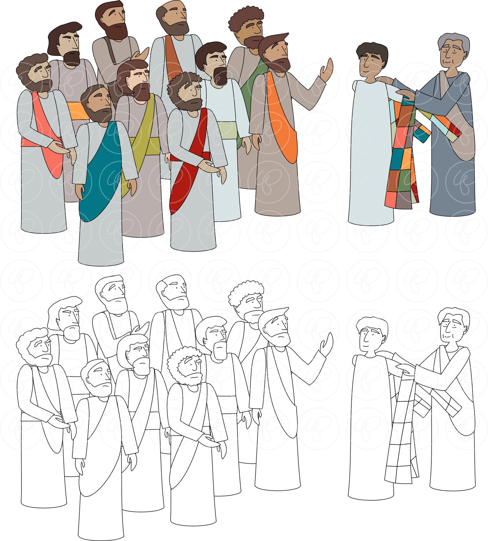 Bible Stories: Joseph & the Coat of Many Colors Clipart Set by ...