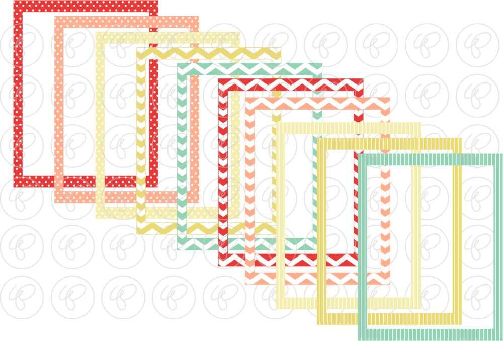 Caribbean Frames & Labels: Clip Art Pack Card Making Digital Frames ...