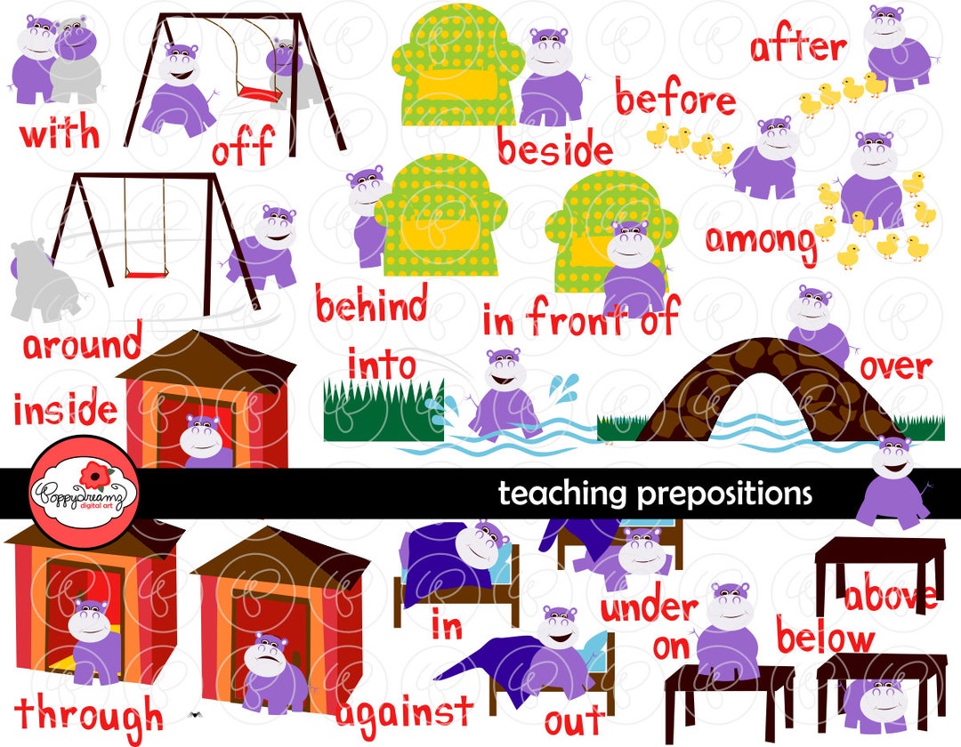 Teaching Prepositions Clipart & Digital Flashcards: Digital Image Set ...