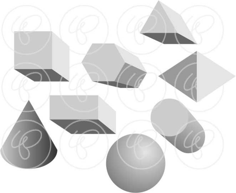 Math Manipulatives Shapes GRAYSCALE Clipart Set - (300 Dpi) School ...