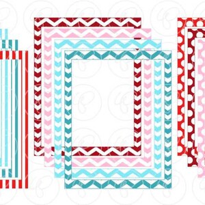 Retro Doodle Frames & Labels: Clip Art Pack Card Making Digital Frames ...