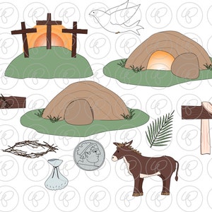 Bible Stories: Easter Clipart Set by Poppydreamz Bible Biblical Jesus ...