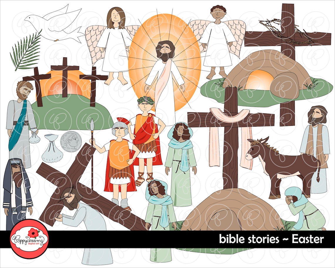 Bible Stories: Easter Clipart Set by Poppydreamz Bible Biblical Jesus ...