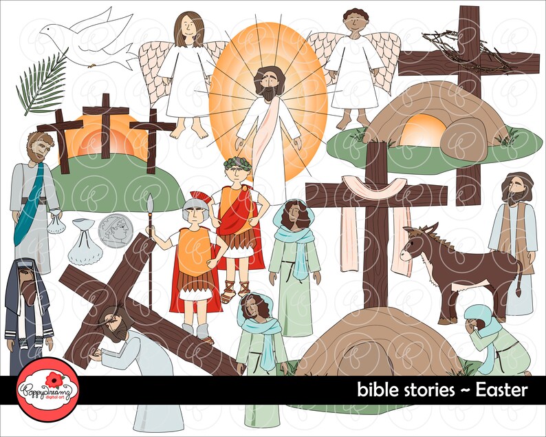 Bible Stories: Easter Clipart Set by Poppydreamz Bible Biblical Jesus ...