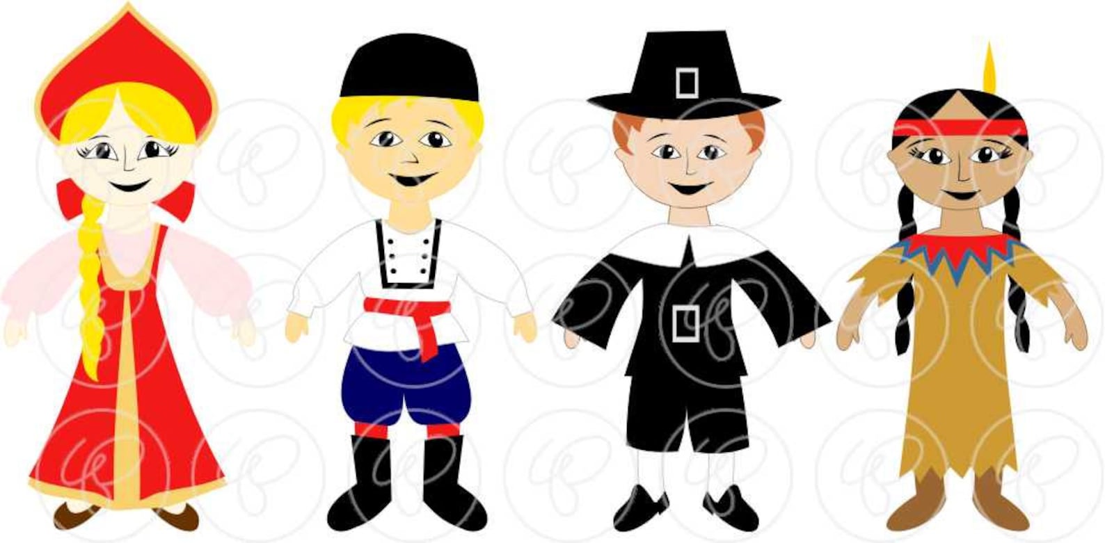 Children of the World set 03 Digital Clip Art: Kenya Russia United ...