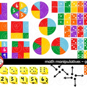 Math Manipulatives Games Clipart Set - (300 Dpi) School Teacher Clip ...