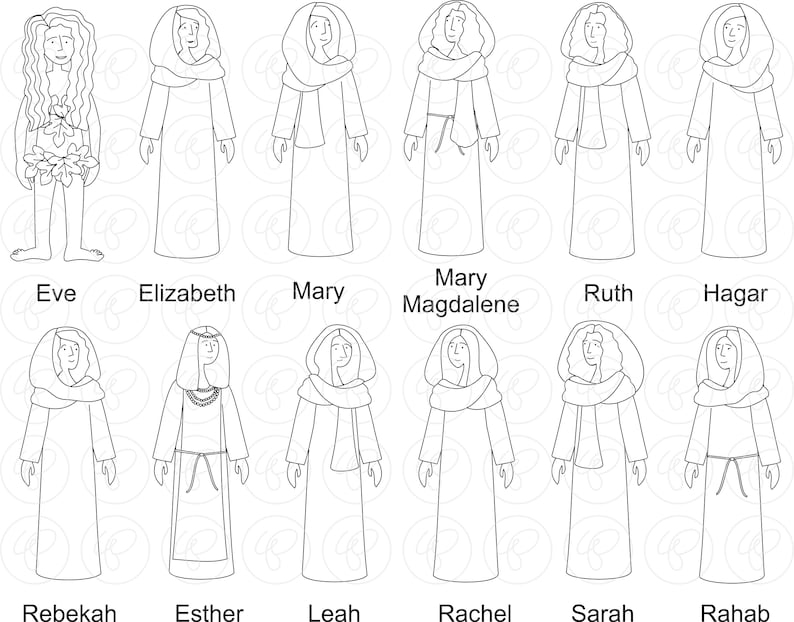 Bible Stories: Women of the Bible Clipart Set by Poppydreamz Bible ...