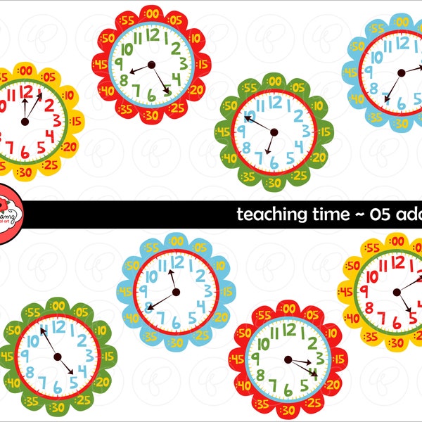 Telling Time Clipart - Etsy