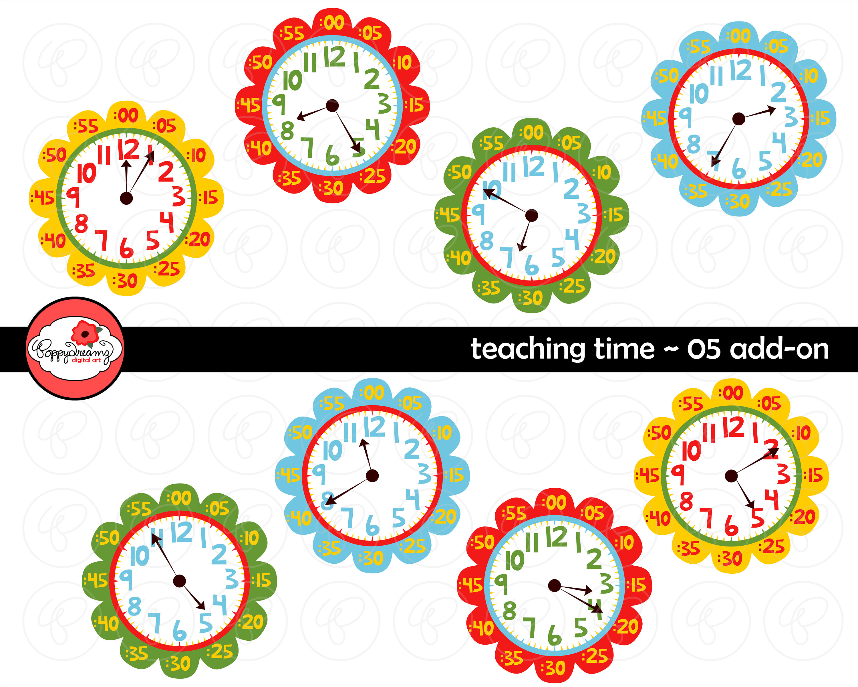 Teaching Time 05 ADD-ON Clipart: Digital Clip Art Pack (300 Dpi) School ...