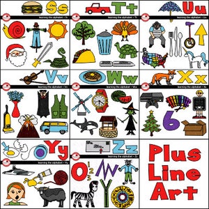Learning the Alphabet - BUNDLE Clipart School Alphabet Learning Letters ...