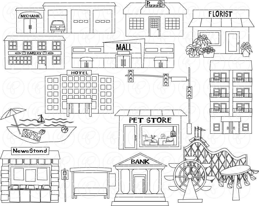 Neighborhood Clipart Black And White