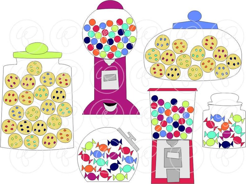 Counting Sweets Candy Gumball & Cookie Clipart Set - (300 Dpi) School ...