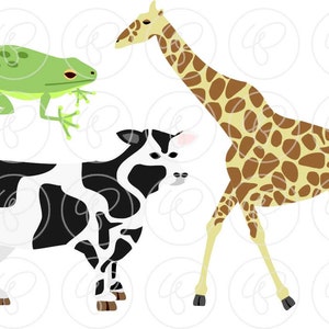 Zoo or Farm : Animal Digital Clipart Pack (300 Dpi) Elephant Zebra Dog ...