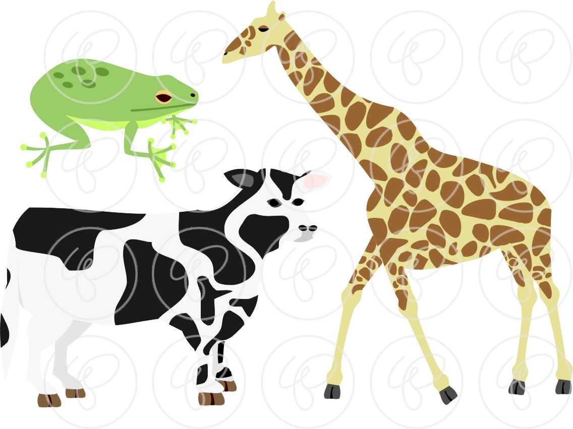 Zoo or Farm : Animal Digital Clipart Pack (300 Dpi) Elephant Zebra Dog ...