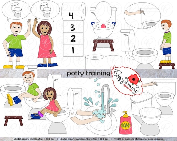 Potty Training Clipart Set 300 dpi School Teacher Clip Art | Etsy