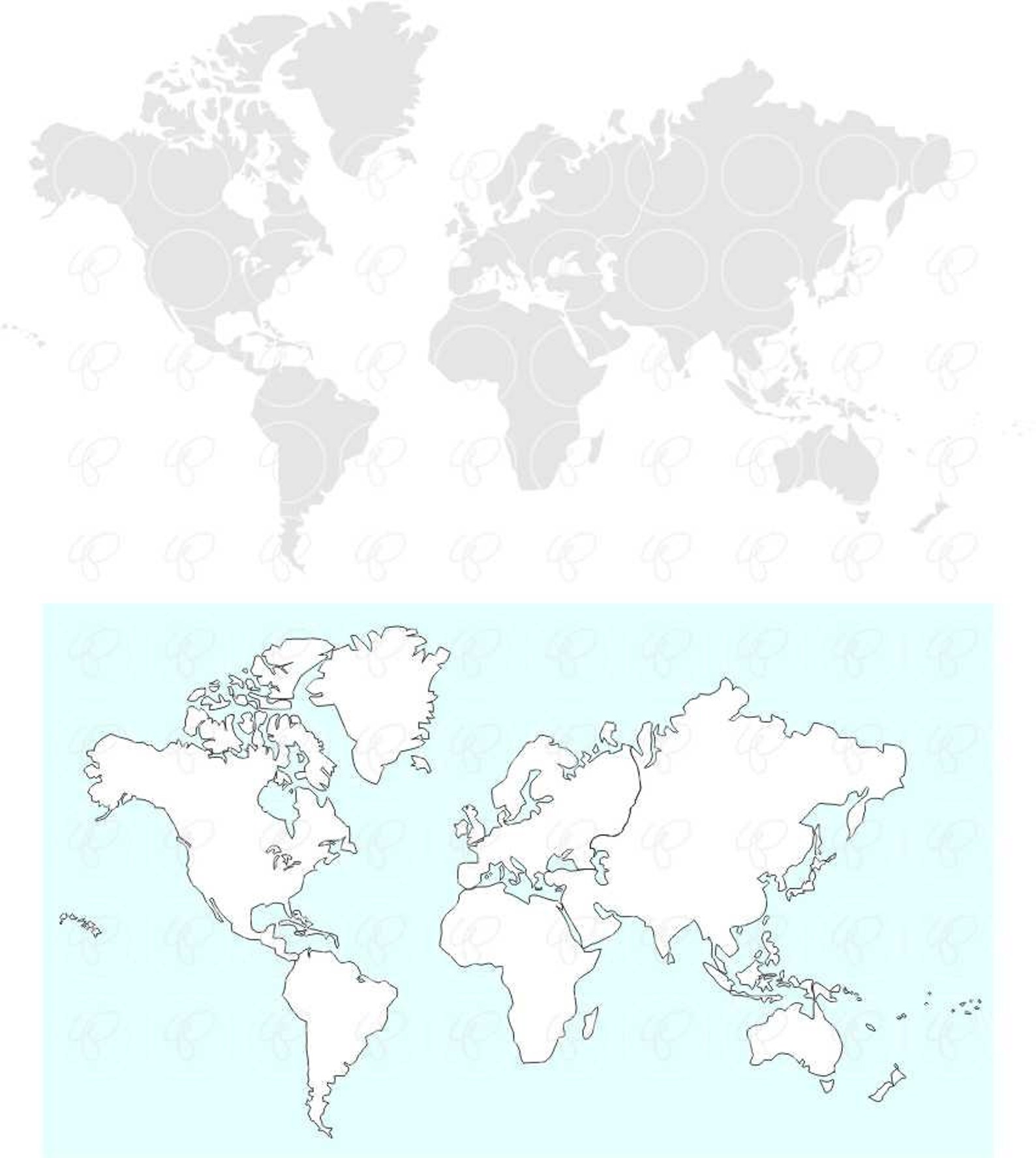 World Continents Digital Clip Art: North America South America Europe ...