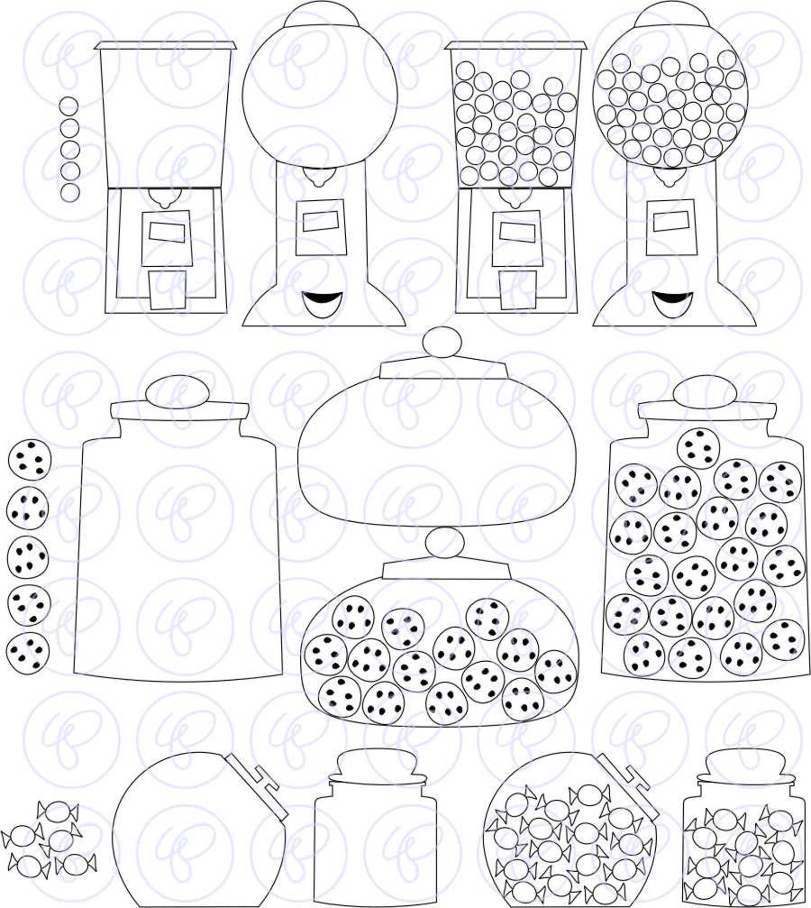 Counting Sweets Candy Gumball & Cookie Clipart Set - (300 Dpi) School ...