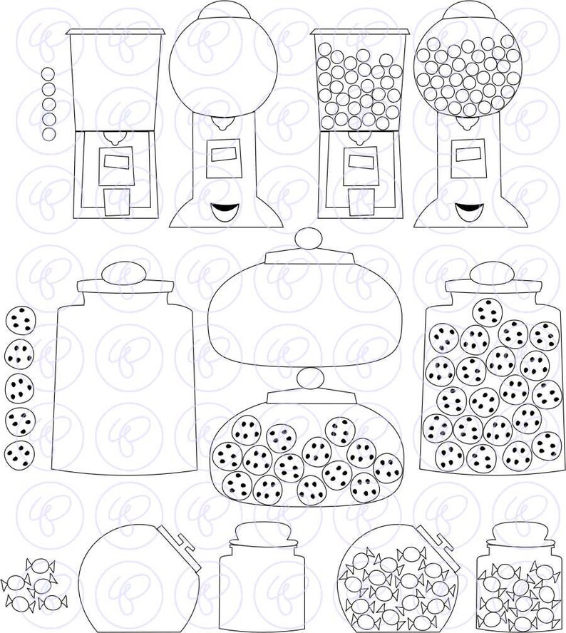 Counting Sweets Candy Gumball & Cookie Clipart Set - (300 Dpi) School ...