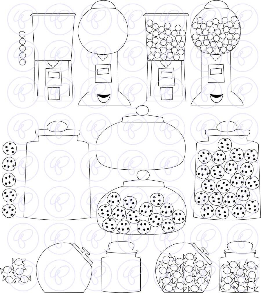Counting Sweets Candy Gumball & Cookie Clipart Set - (300 Dpi) School ...