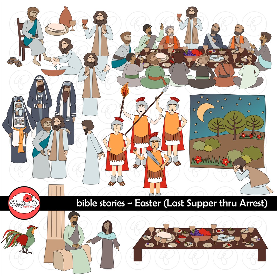 Bible Stories: Easter - Last Supper Thru Arrest Clipart Set by ...