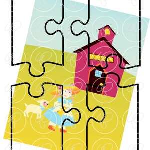Jigsaw Puzzle Template PDF and Clipart SET: (300 Dpi) School Teacher ...