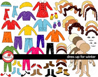 Dress up for Summer Clothing and Paper Doll Clipart Set: | Etsy