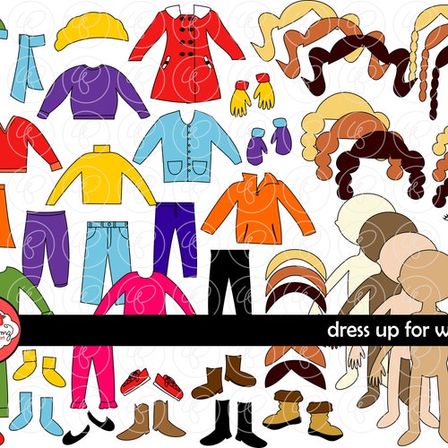 Dress up for Summer Clothing and Paper Doll Clipart Set: - Etsy