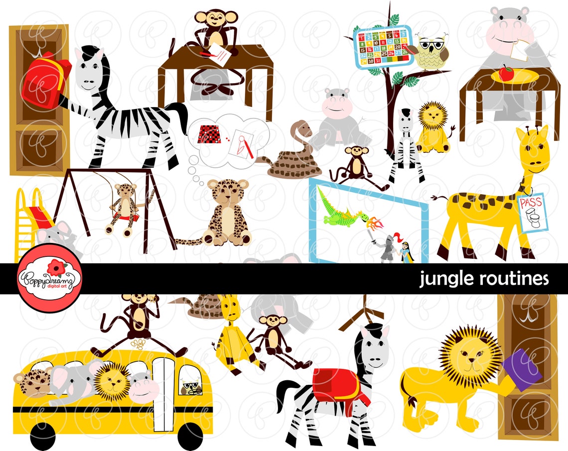 Jungle Routines Class Routine Clipart: 300 Dpi Transparent - Etsy
