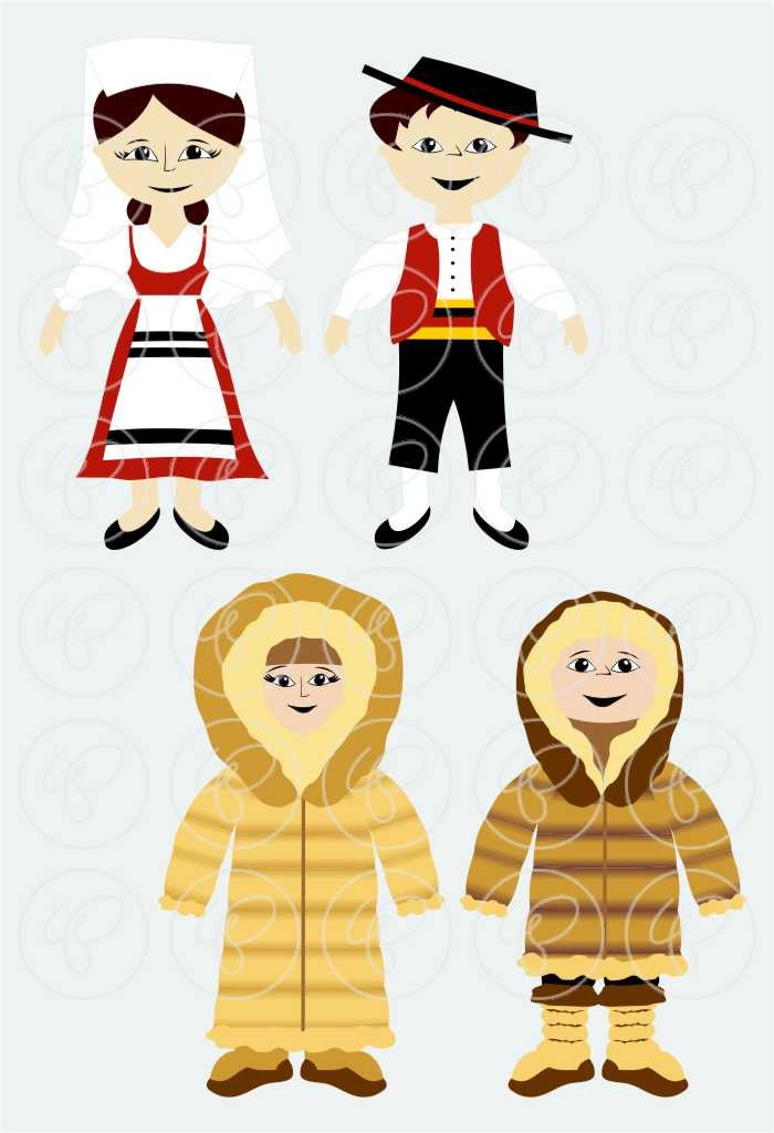 Children of the World (set 01) Digital Clip Art: England Italy Japan ...