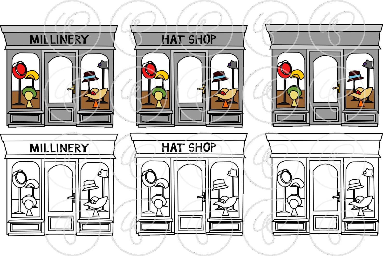 My Community Buildings (set 04) Clipart: (300 Dpi Transparent Png ...