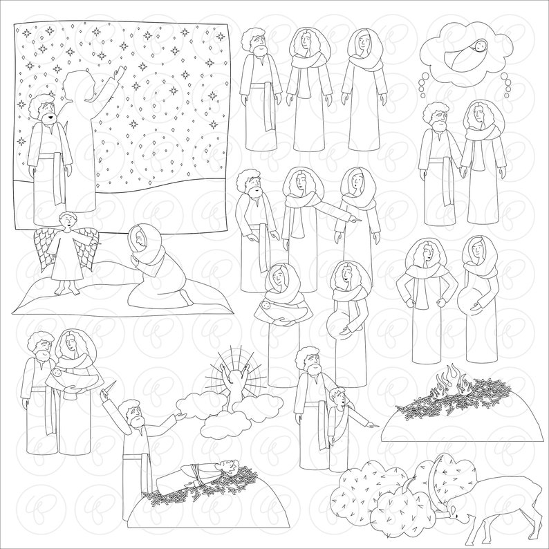 Bible Stories: Abraham & Sarah Clipart Set by Poppydreamz Bible ...