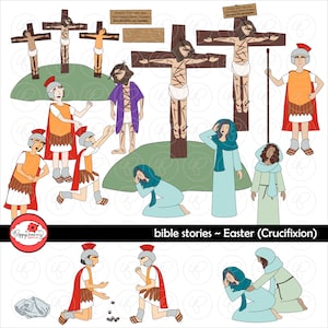 Bible Stories: Easter - Crucifixion Clipart Set by Poppydreamz Bible ...