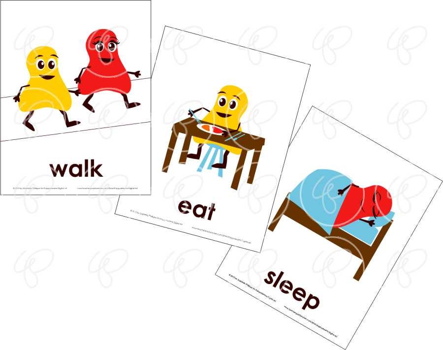 Teaching Action Verbs Clipart & Digital Flashcards: Digital Image Set ...