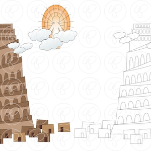Bible Stories: Tower of Babel Clipart Set by Poppydreamz Bible Biblical ...